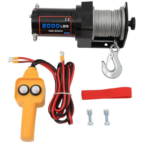 Electric Winch 12V Steel Cable 2000Ibs ATV UTV Winch Towing Truck | eBay