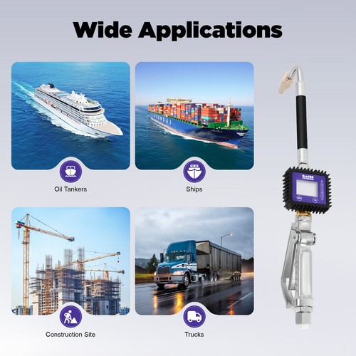 Electronic Digital Oil Fluid Dispenser Meter Fueling Gun W/ 360° Nozzle ...