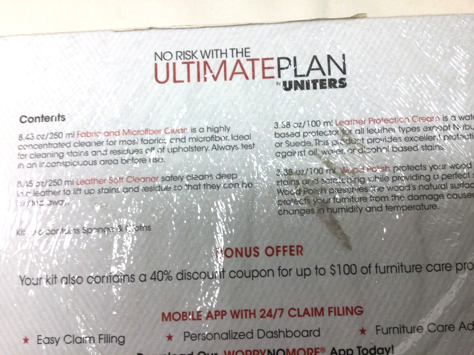 Uniters Master Furniture Care & Portection-No Rist with Ultimate Plan NIB | eBay