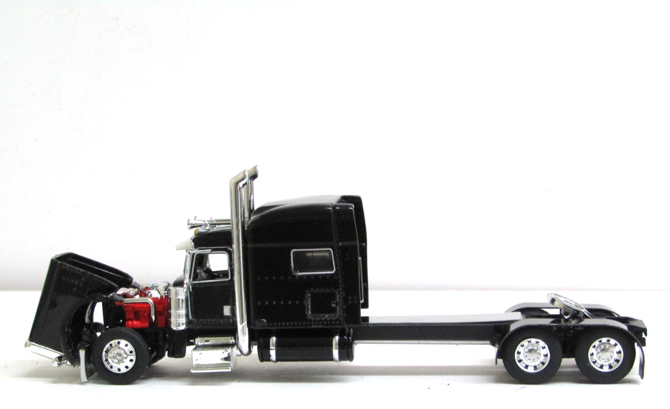 DCP custom stretched frame black Peterbilt 389 70" sleeper tractor 1/64 ...