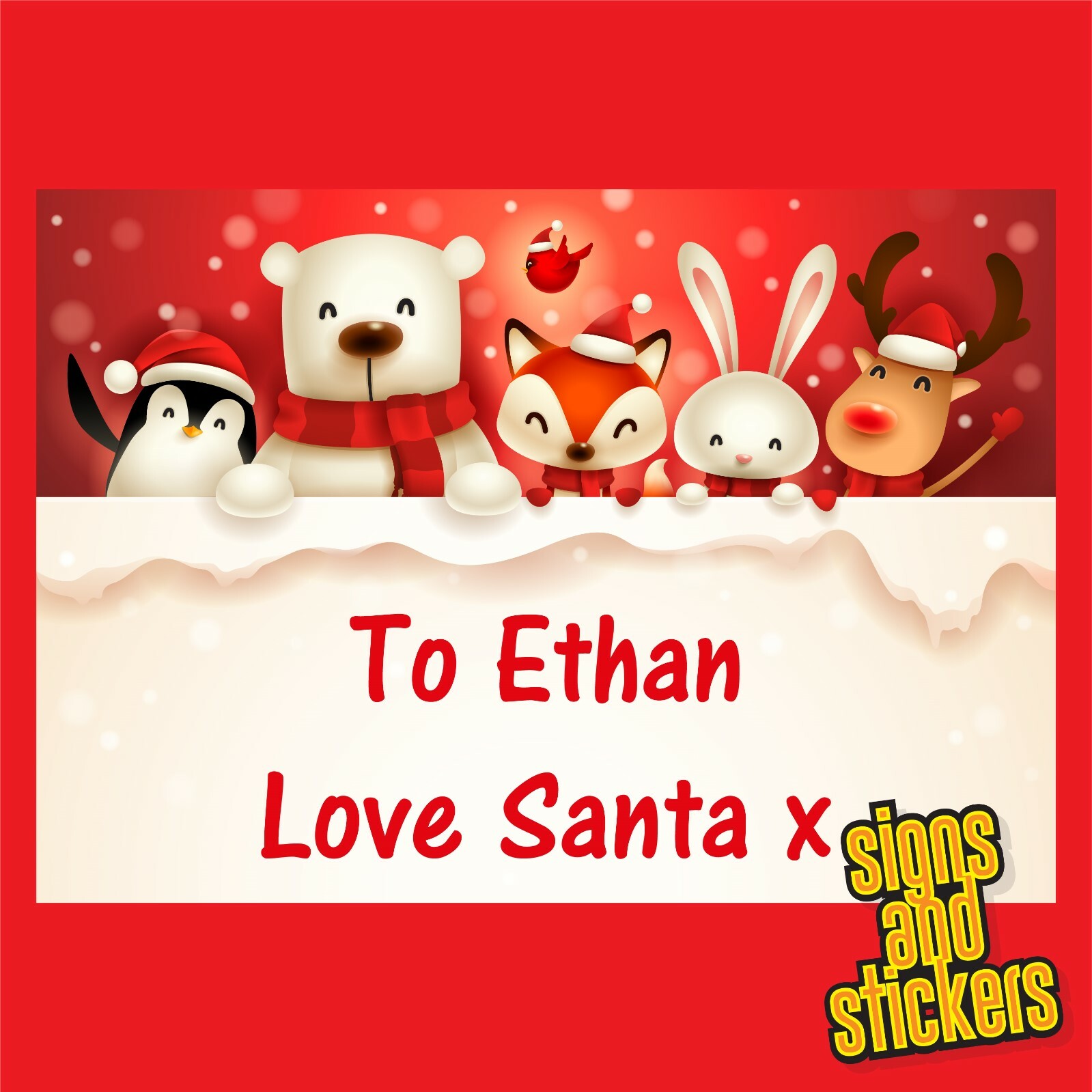 40 Personalised Christmas Stickers gift xmas parcels santa presents ...