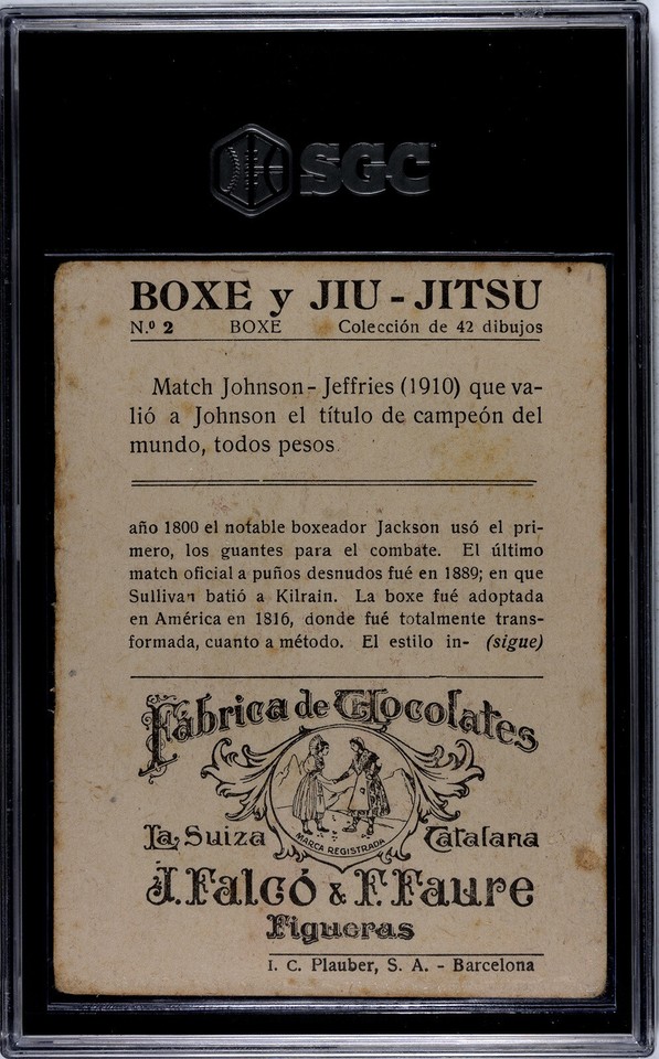 1923 Jack Johnson Boxing BOXE #2 Falco Faure Card SGC 2 Highest ULTRA ...