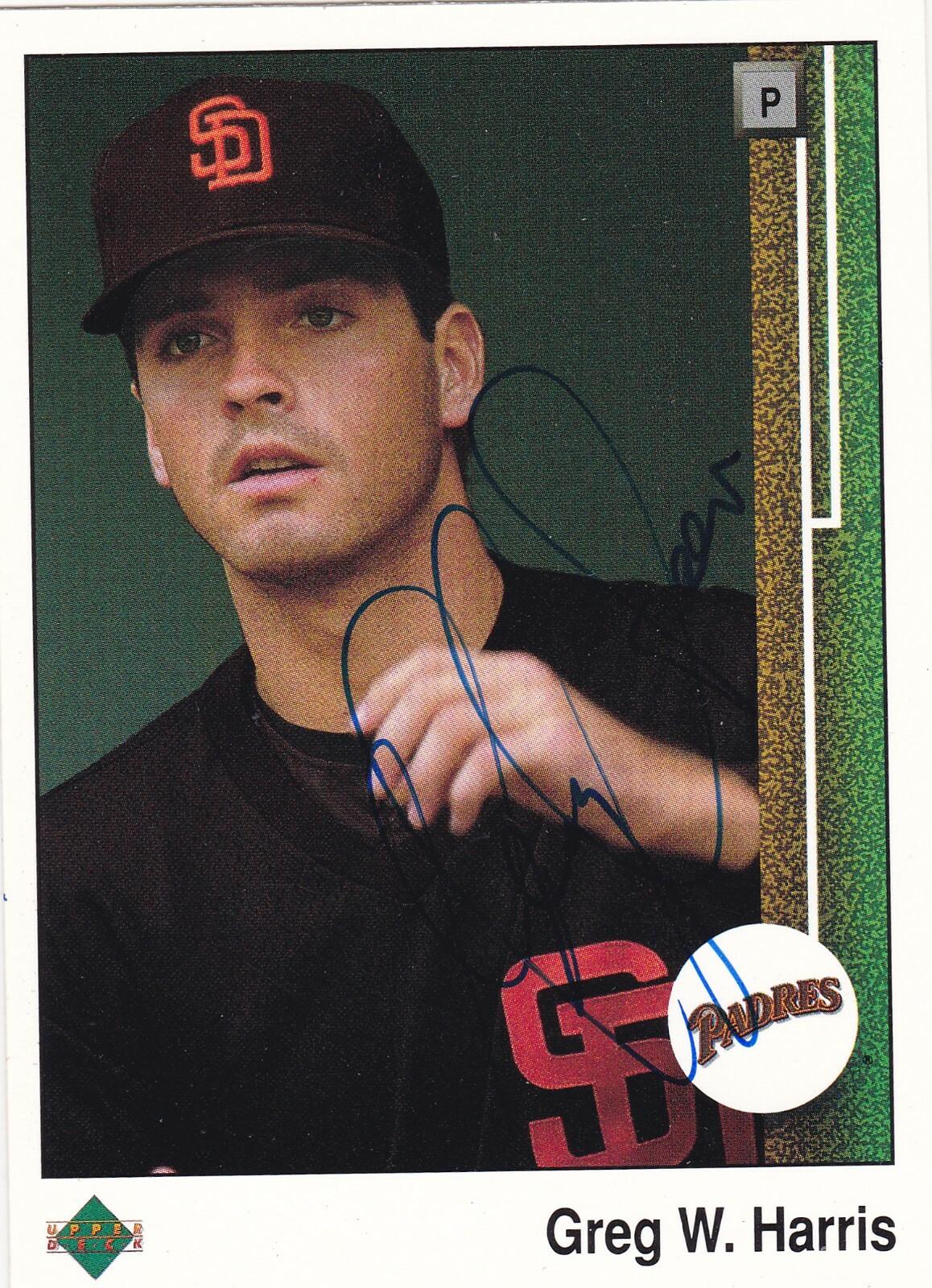 GREG W HARRIS SAN DIEGO PADRES SIGNED 1989 CARD COLORADO ROCKIES ...