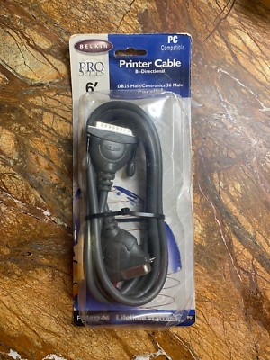 NEW Belkin Printer Cable 6' DB25 Male 1.8m PARALLEL Centronics 36 ...