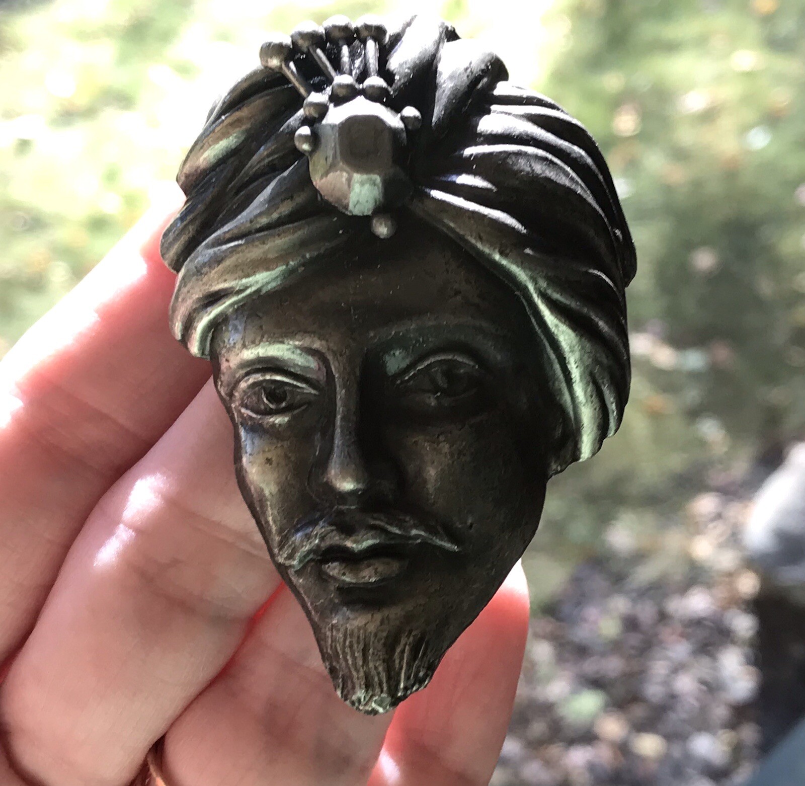 Vintage Amazing Sultan Turban Man Head Face Snake Cha… - Gem