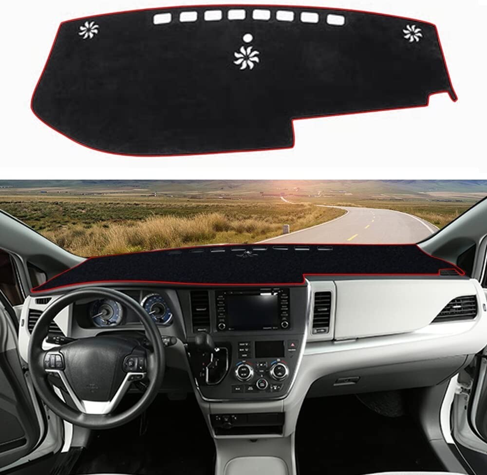 Red Dashboard Anti Sun Glare Carpet Cover Dash Mat Liner Pad Fits 15-20 ...