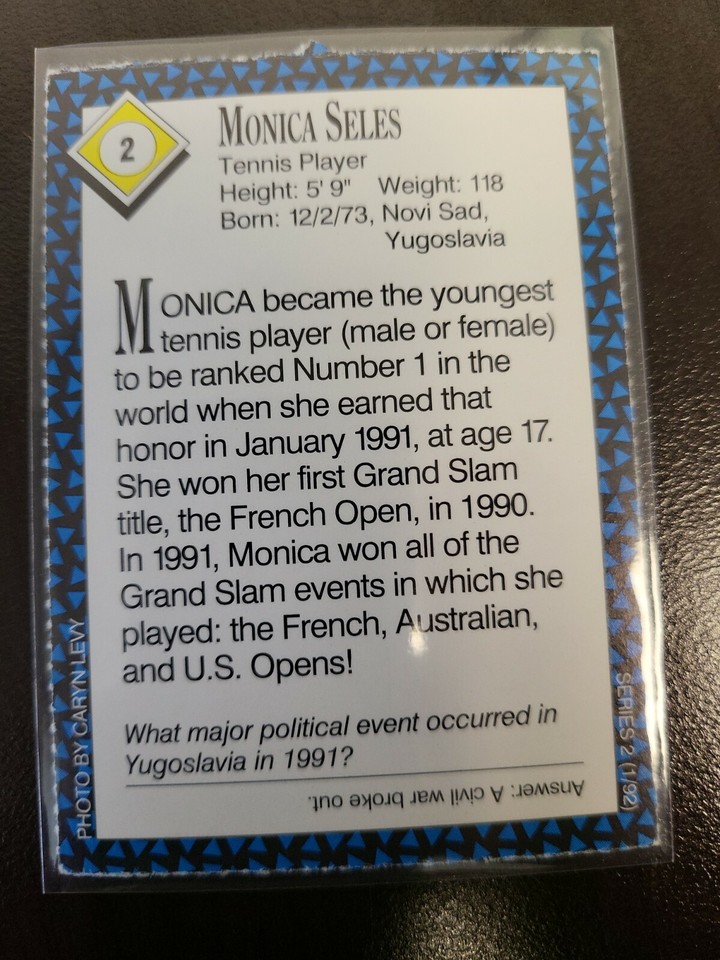 1992 Sports Illustrated For Kids Monica Seles card #2 | eBay