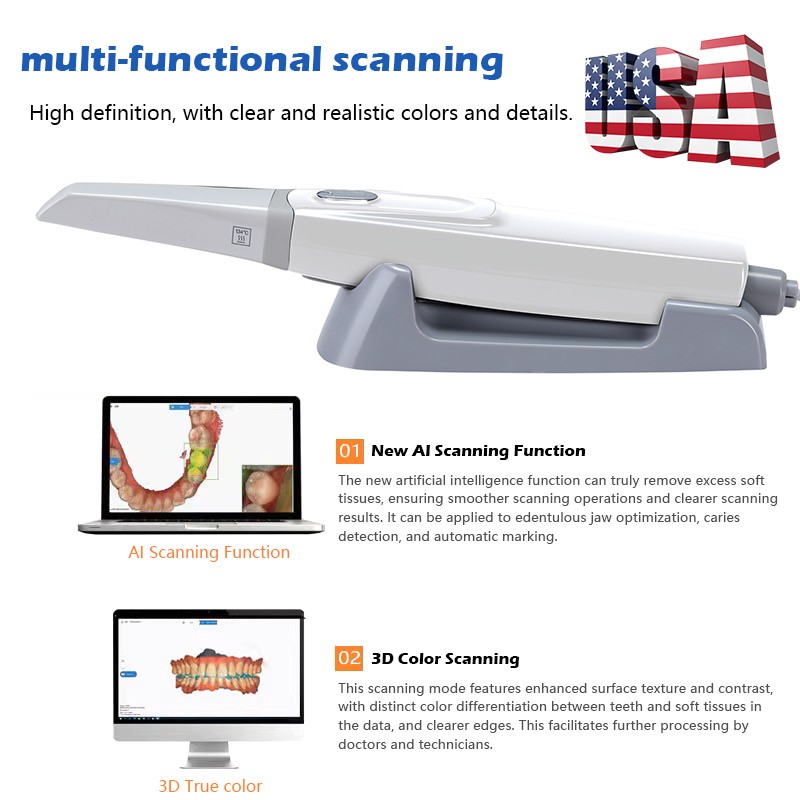 Dental Intra-oral 3D Scanner +4 Tips AI 3D Scanner with Free Software ...