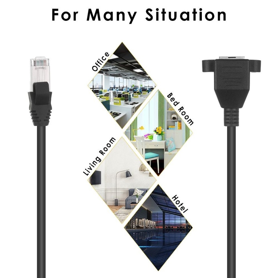 Network Cord Adapter Ethernet Extension Cable RJ45 Male To Female For ...