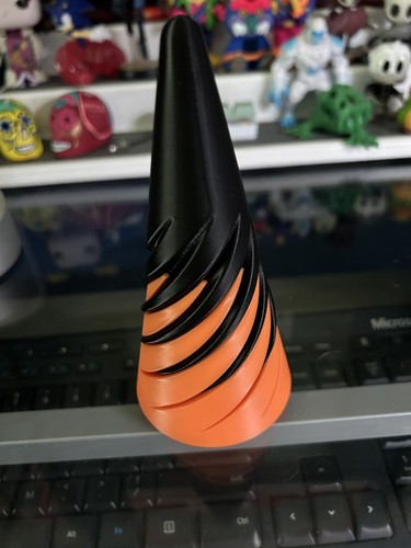 3D Printed Fidget Spiral Infinity Cone - 5” Inch Black/ Orange | eBay
