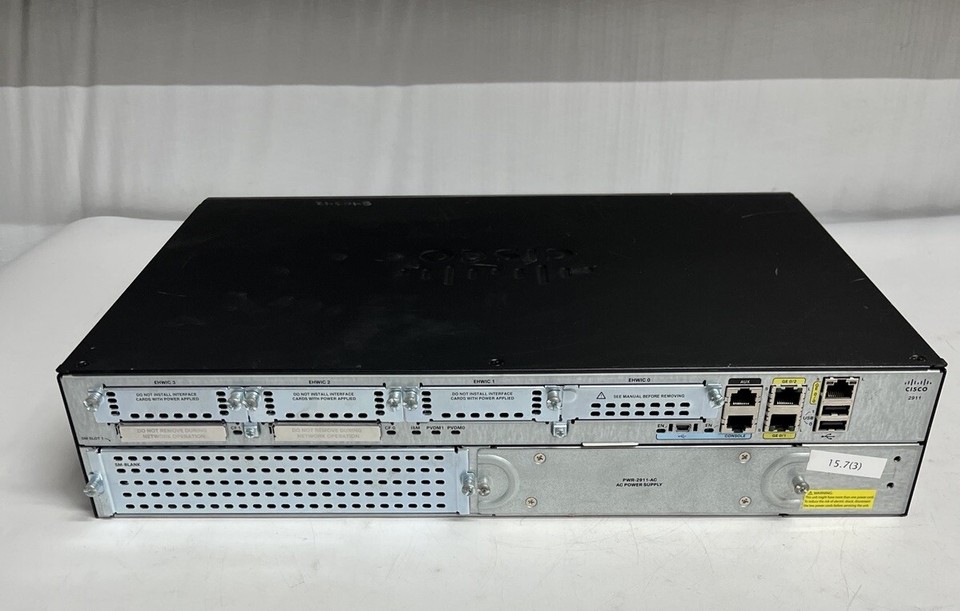 CISCO 2911 Gigabit SECURITY ROUTER CISCO2911/K9 ios-15.7 | eBay