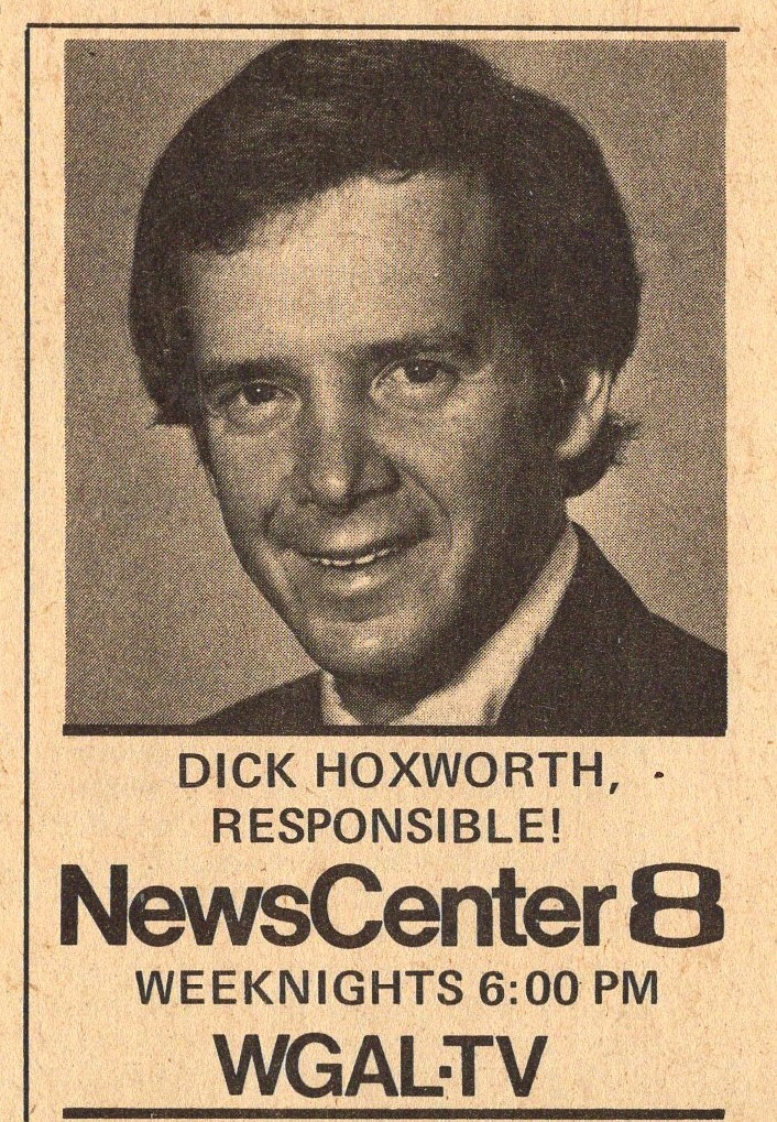1981 WGAL LANCASTER,PENNSYLVANIA TV NEWS AD DICK HOXWORTH REPORTER | eBay