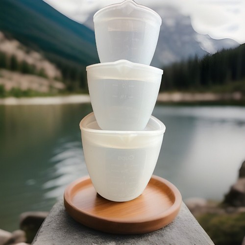 Set of Pampered Chef Silicone Prep Bowls Nesting Measuring Cups w/Lids ...