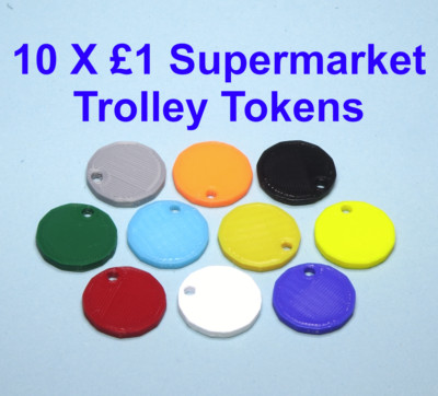 Shopping Trolley Token Coin £1 Reusable Trolley Tokens Coins - Pack of ...