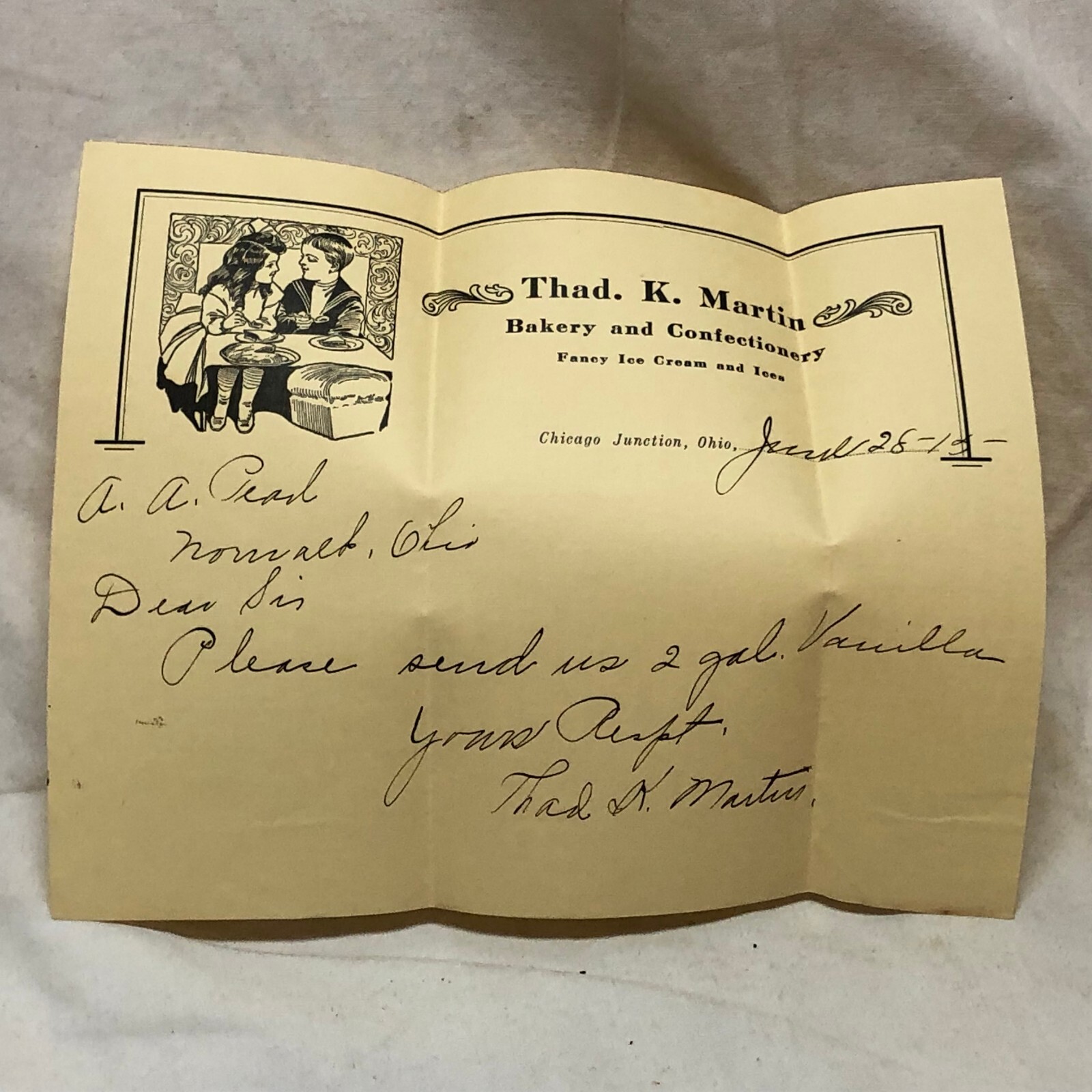 3 Vintage 1915 Chicago Junction Ohio Thad. K Martin Cover Letters ...