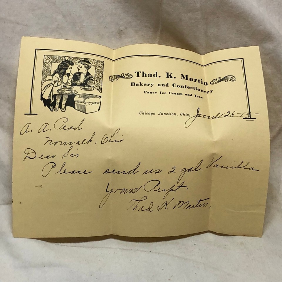 3 Vintage 1915 Chicago Junction Ohio Thad. K Martin Cover Letters ...