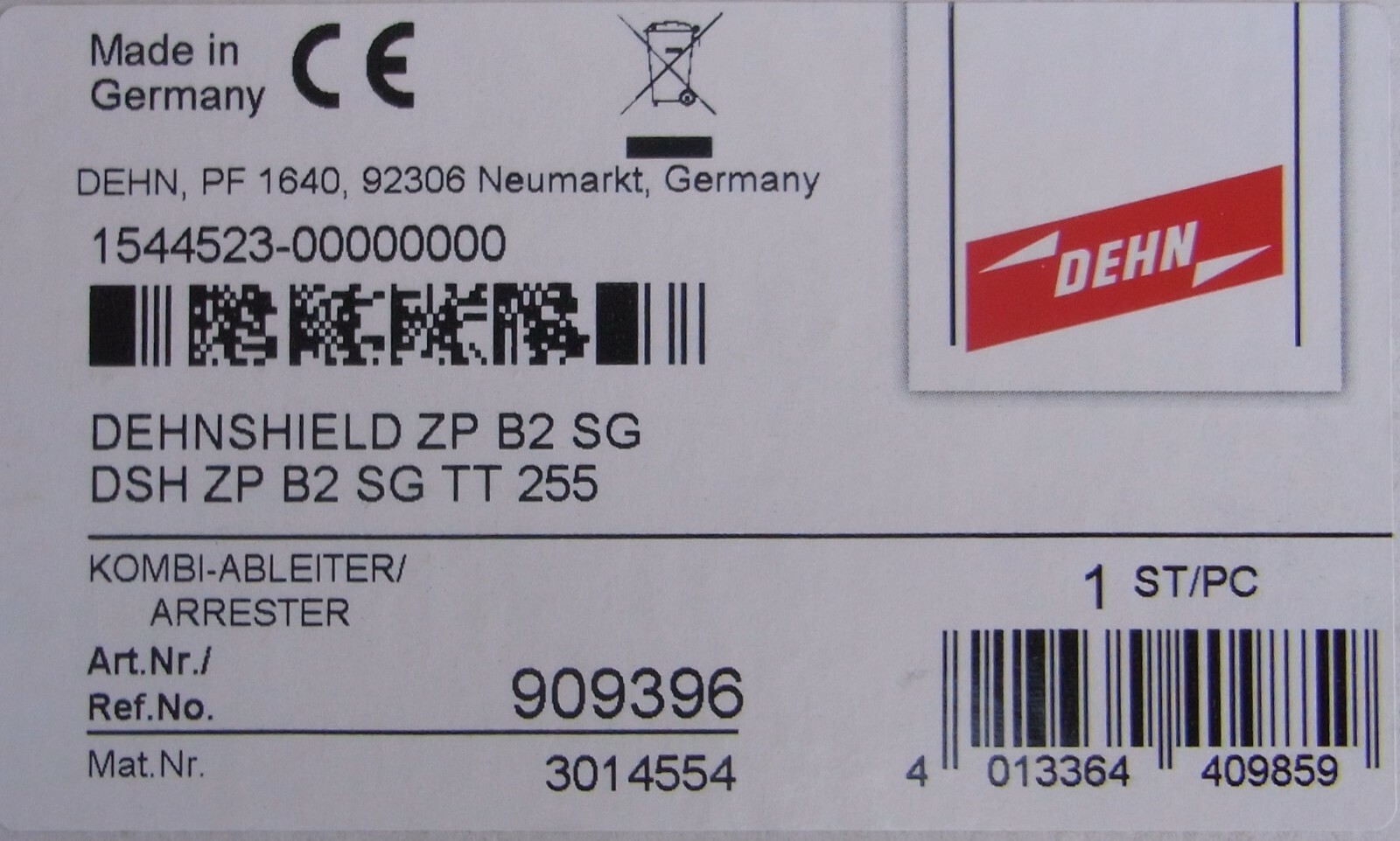 DEHNshield Überspannungsschutz DSH ZP B2 SG TT 255 - 4 polig Kombiableiter DEHN 4013364409859 ...