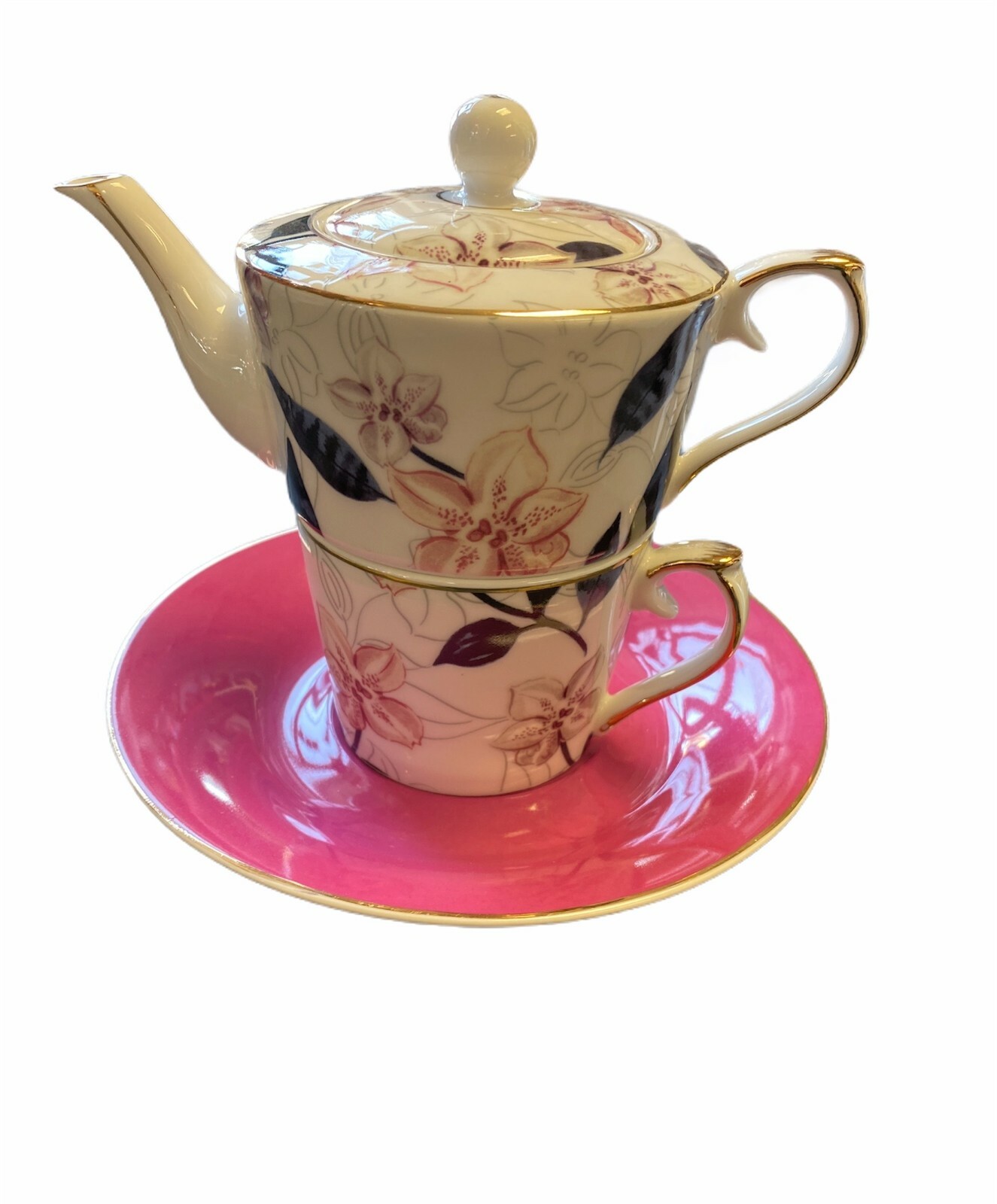 Jameson & Tailor Porcelain Tea for One Sets in Gift Box - Poppy Orchid ...