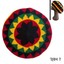 Rasta Handmade Crochet Beret Tam Bonet Beanie Cap Hippie Reggae Style M ...