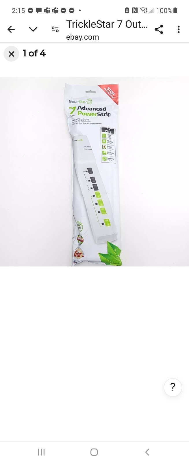 TrickleStar 7 Outlet Tier 1 Advanced Smart Power Strip/Surge Protector ...