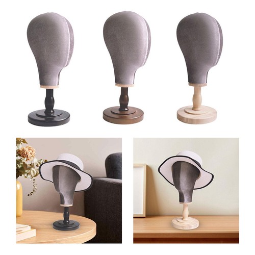 Hat Wig Display Stand Manikin Head Round Base Home Storage Rack Wig ...