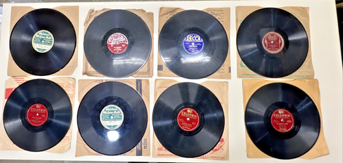 Lot Of 10 78 RPM 10” Records 8 Shellac 2 Vinyl Oldies Classic Un-Tested ...