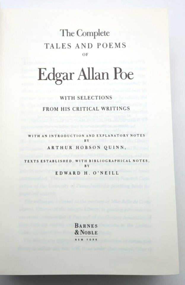 The Complete Tales And Poems Of Edgar Allan Poe Leather Bound Barnes ...