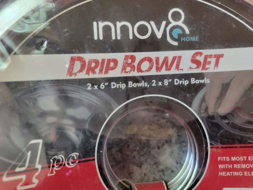 4 pc Drip Bowl set 6" & 8" Band New | eBay