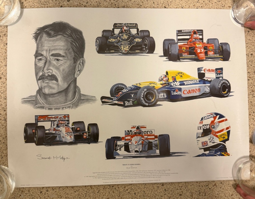 Original Poster - Tribute to NIGEL MANSELL Signed by Stuart McIntyre ...