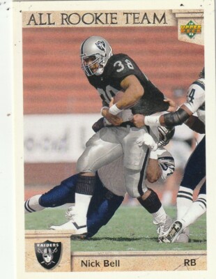 FREE SHIPPING-MINT-1992 Upper Deck #33 NICK BELL RAIDERS ALL ROOKIE ...