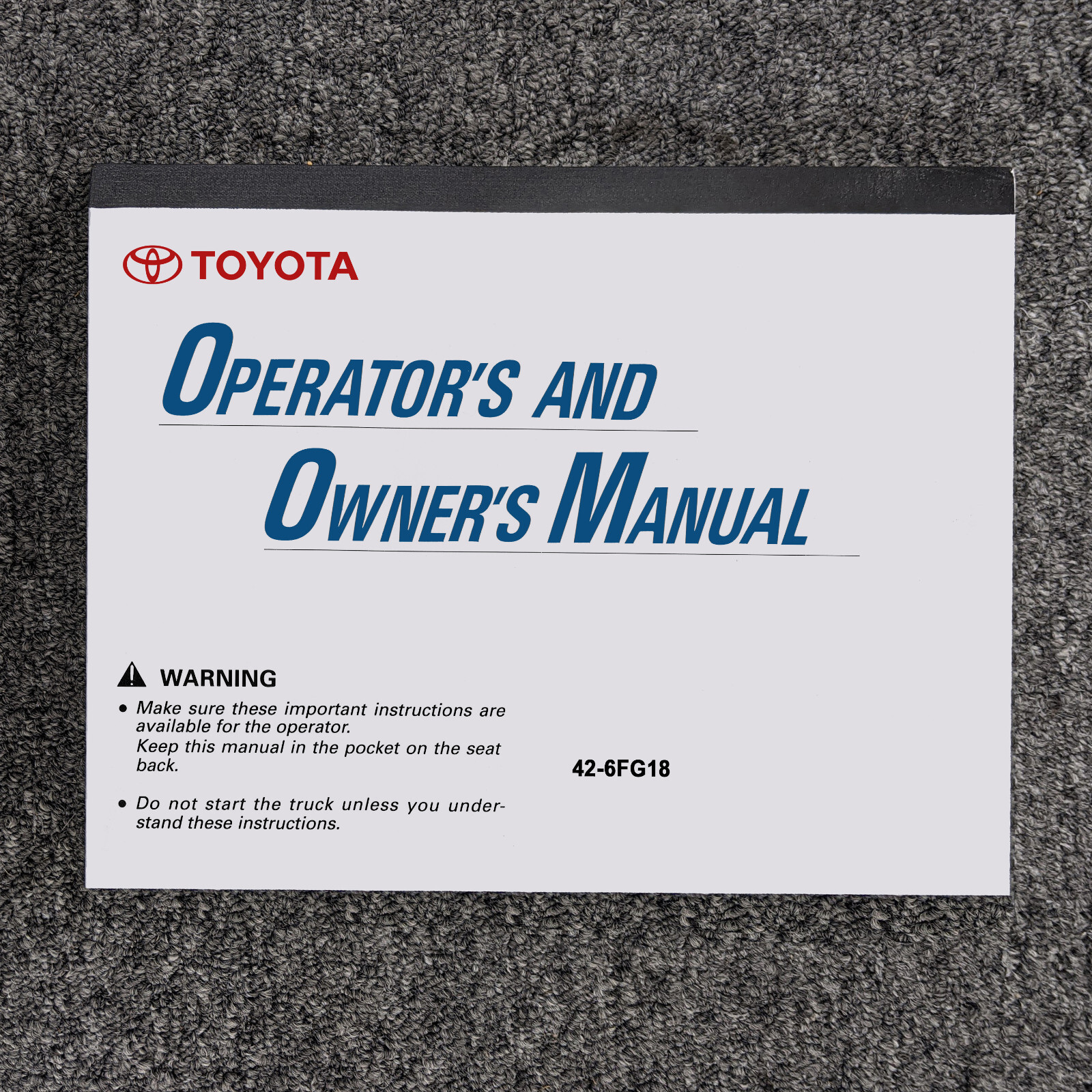 Toyota Forklift 42-6FG18 Operator Owner Maintenance Manual | eBay