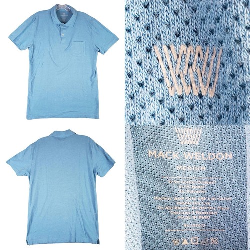 Mack Weldon Polo Shirt Golf Mens Size Medium M Light Blue Short Sleeve ...