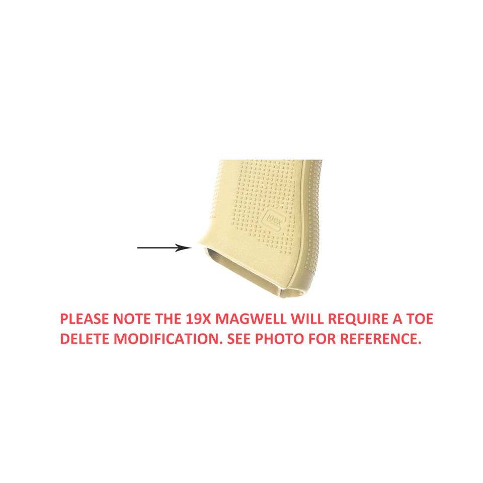 Black Flared Aluminum Magwell for Glock 19X - No Backstrap NBS Hunting ...