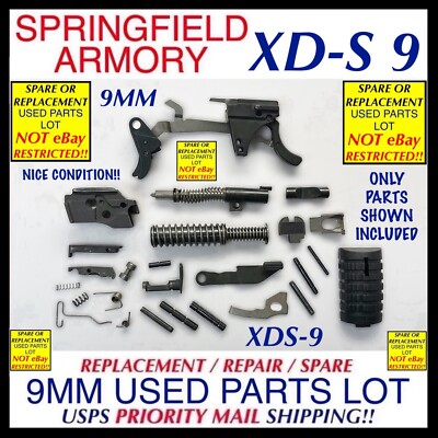 SPRINGFIELD XD-S 9MM USED PARTS LOT - XDS 9 TRIGGER, RECOIL SPRING ...