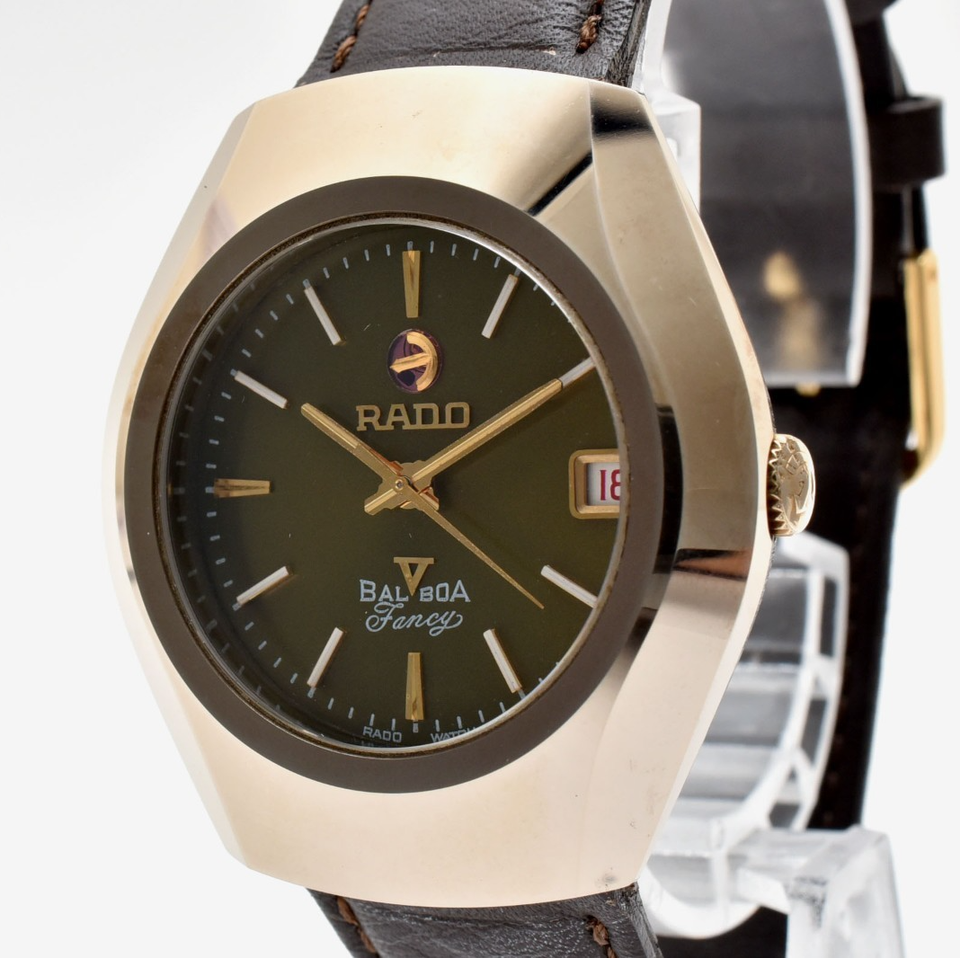 Vintage [ Exc+5 ] RADO BALBOA V Fancy Gold Date 35mm Men's Automatic ...
