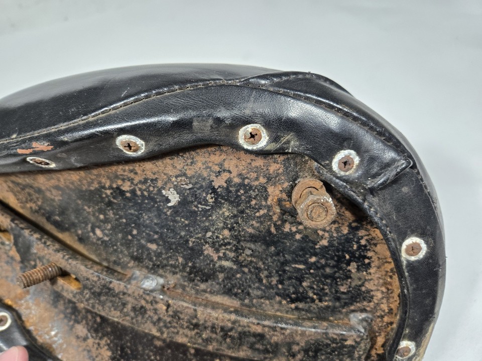 Original Bates Leather Solo Seat, Harley Knucklehead, Triumph, Vintage ...