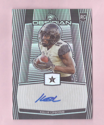 2020 Obsidian KALIJA LIPSCOMB Rookie Auto 89/99 Vanderbilt Commodores ...