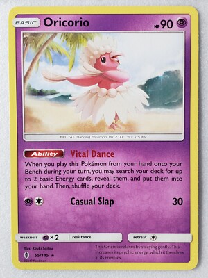 Oricorio 55/145 VLP / NM - Rare Non Holo Guardians Rising Pokemon Card ...