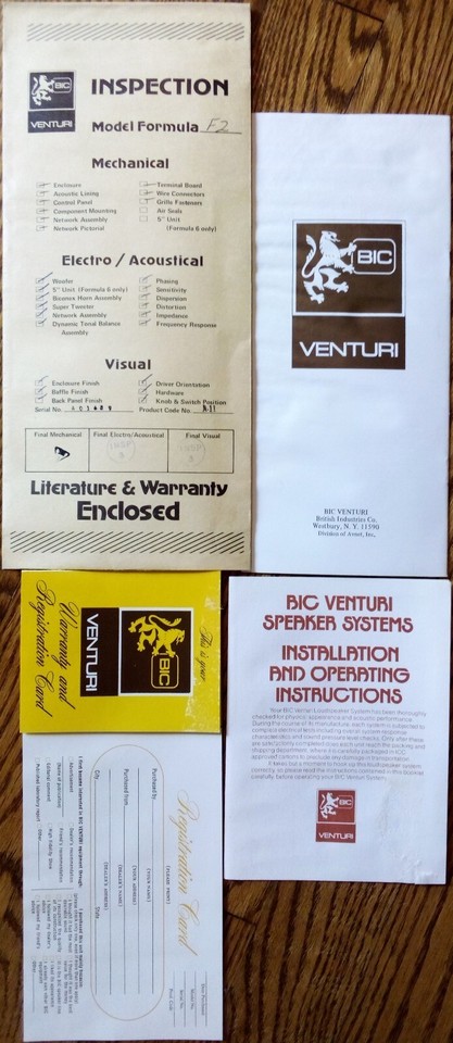 BIC 920 960 980 5 Turntables Venturi Formula 2 4 5 6 7 Manuals ...