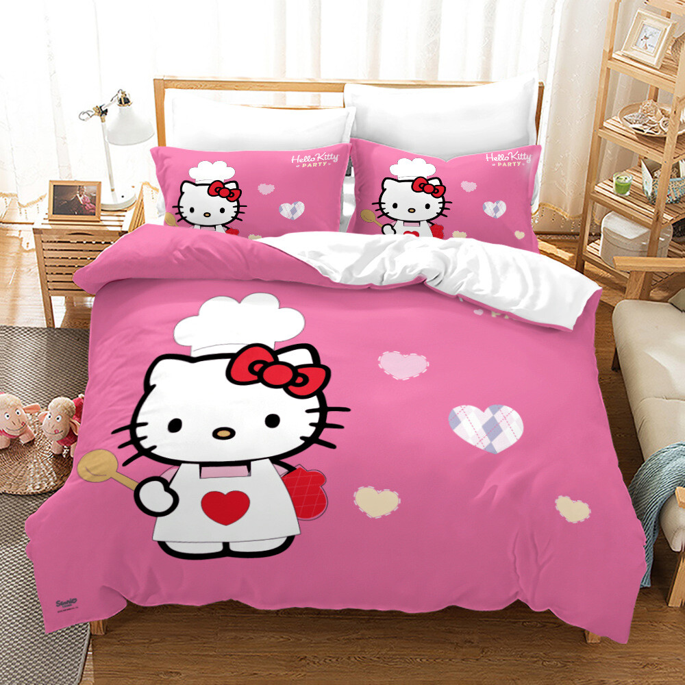 Hello Kitty Doona/Quilt/Duvet Cover Bedding Set+Pillowcases All Size ...