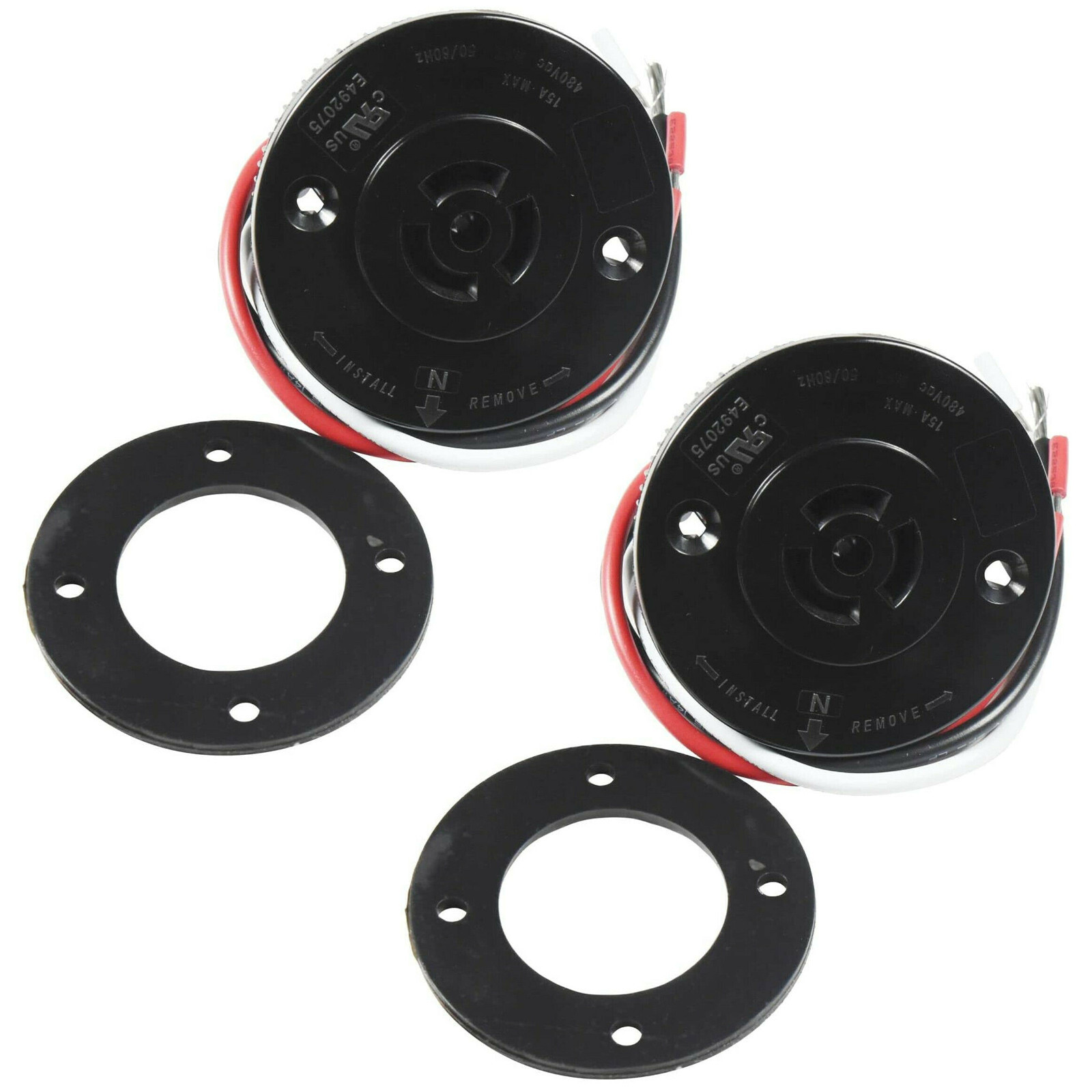 2-Pack HQRP Photocell Light Sensor 3 pins Receptacle Gasket for Outdoor ...