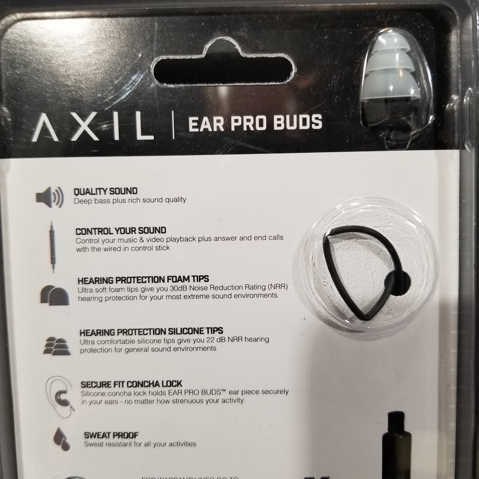 AXIL EAR PRO BUDS Hearing Protection Shooting Earbuds, Sound Control ...