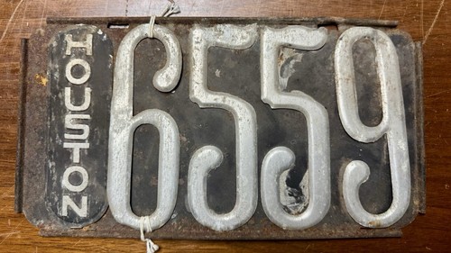 Authentic Antique Houston License Plate Texas Automobile Plate Early ...