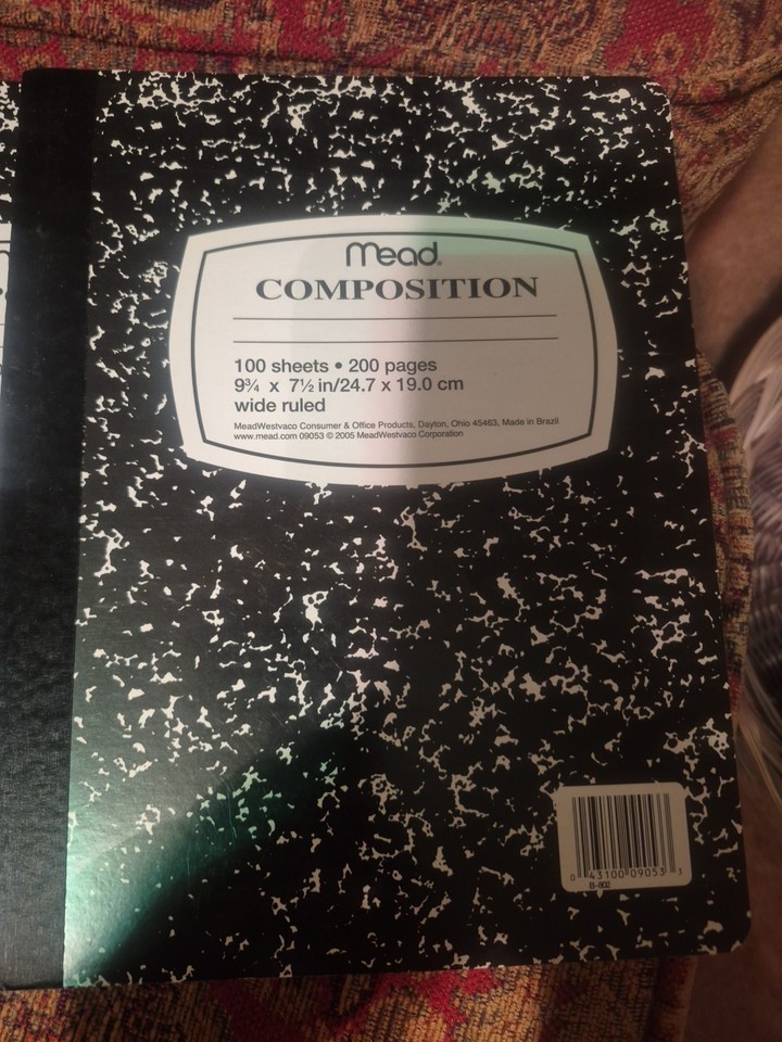 Lot Of 5 Meade Composition Notebooks 100 Sheets /200 Pages Wide Ruled ...