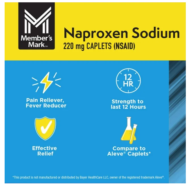 Generic ALEVE - Naproxen Sodium Tablets NSAID, 220mg - 400 Caplets ...