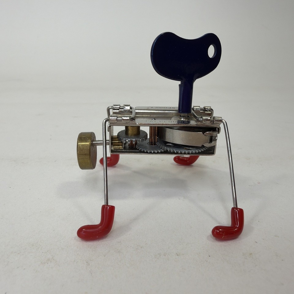 Kikkerland Spinney Wind-Up Toy by Chico Bicalho Metal Legs & Red Feet ...