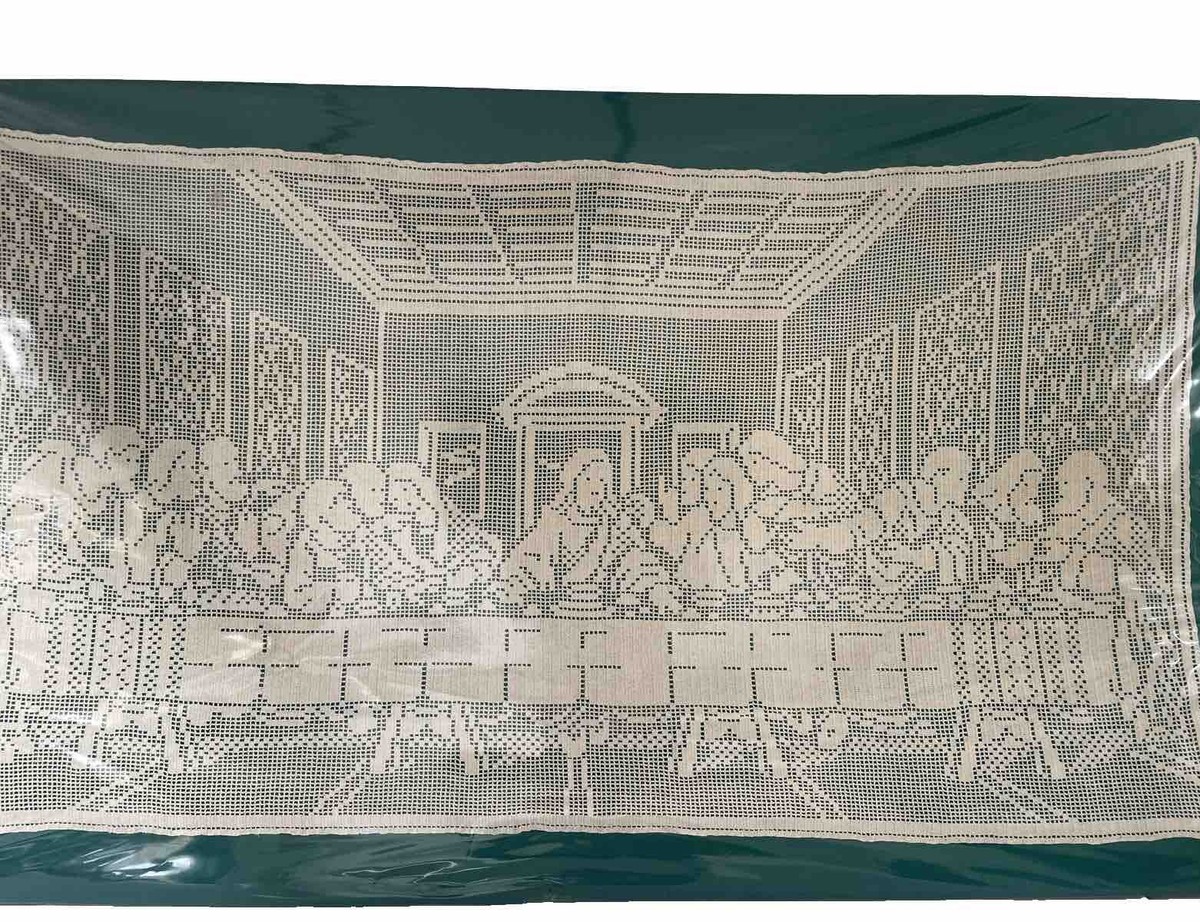 Crochet Pattern For The Last Supper 519 Vintage Filet Design THE LAST