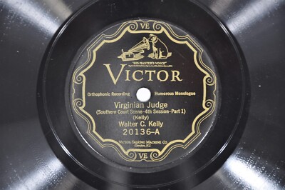 VICTOR "VE" 78 RPM RECORD #20136 VIRGINIAN JUDGE 4TH SESSION PT1/PT2 A ...