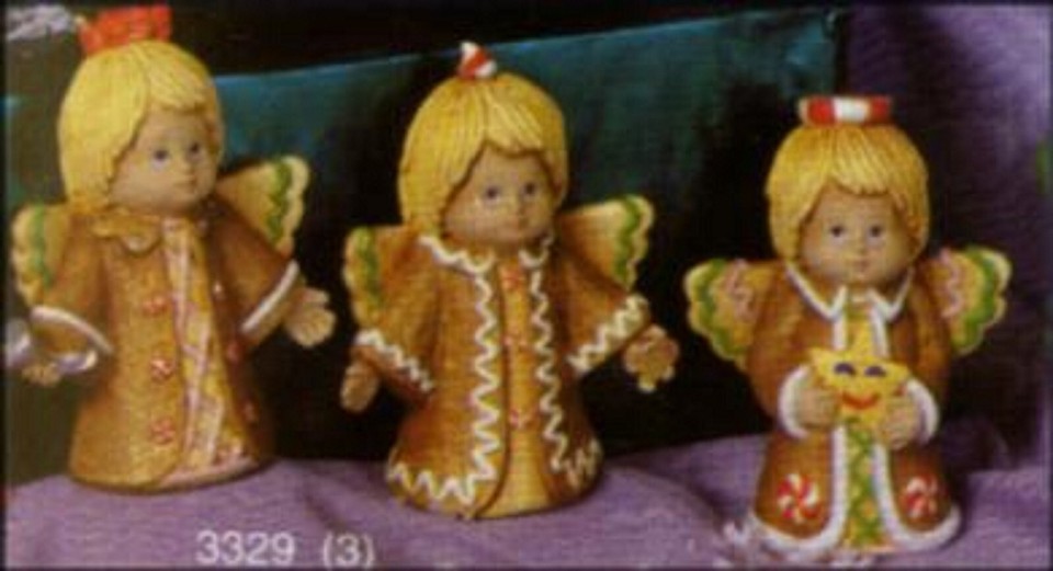 D497-Ceramic Bisque Ornament - 3 Gingerbread Angels - Ready to Paint | eBay