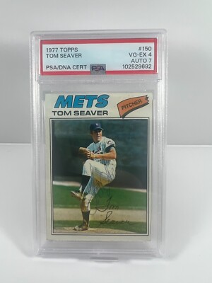 SIGNED 1977 Topps - Tom Seaver #150 PSA DNA AUTO 7 | eBay
